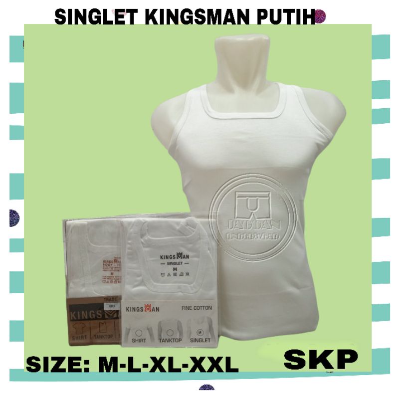 Jual SINGLET PRIA KINGSMAN PUTIH SKP || ISI 1PCS | Shopee Indonesia