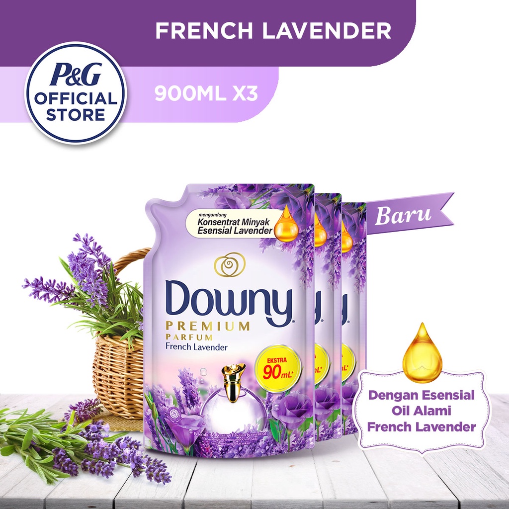 Jual Downy Pelembut dan Pewangi Pakaian Konsentrat French Lavender 900 mL - Paket Isi 3 | Shopee ...