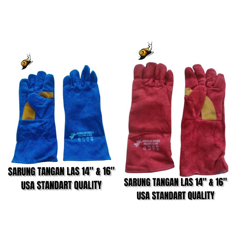 Jual SARUNG TANGAN LAS KULIT PREMIUM TEBAL USA 14 16" INCH AMERICAN ...