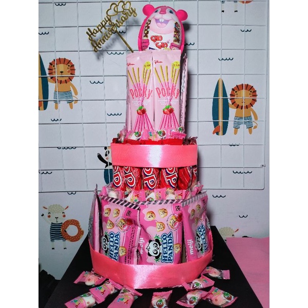 Jual Tower snack buket snack valentine wisuda graduation | Shopee Indonesia