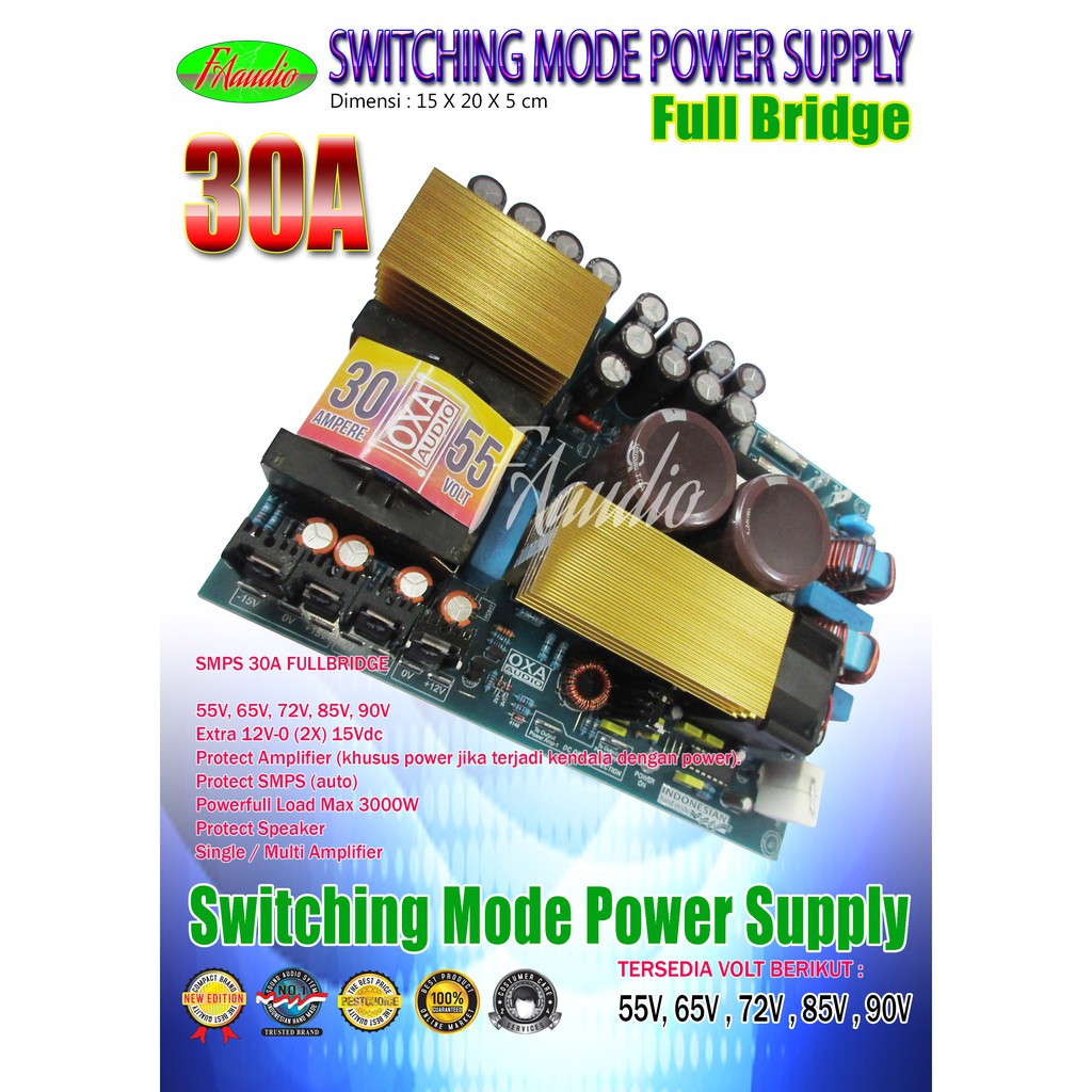Jual Switching Power Amplifier SMPS 30A FULLBRIDGE Cocok untuk Class D ...