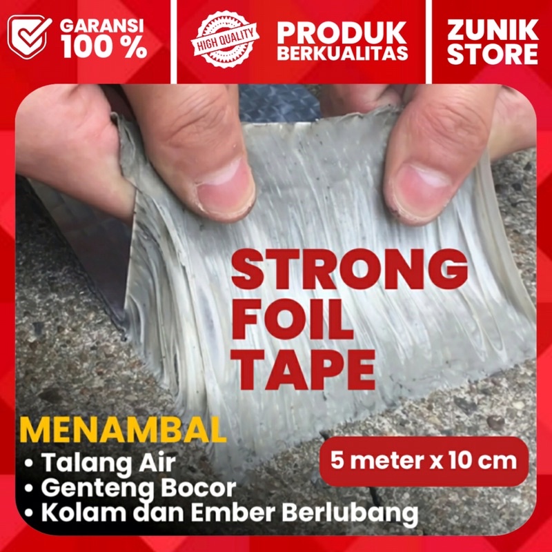 Jual LAKBAN ALUMINIUM FOIL TAPE 5 Meter x 10 Cm Lem Perekat Penambal Lakban Pipa Paralon Pralon ...