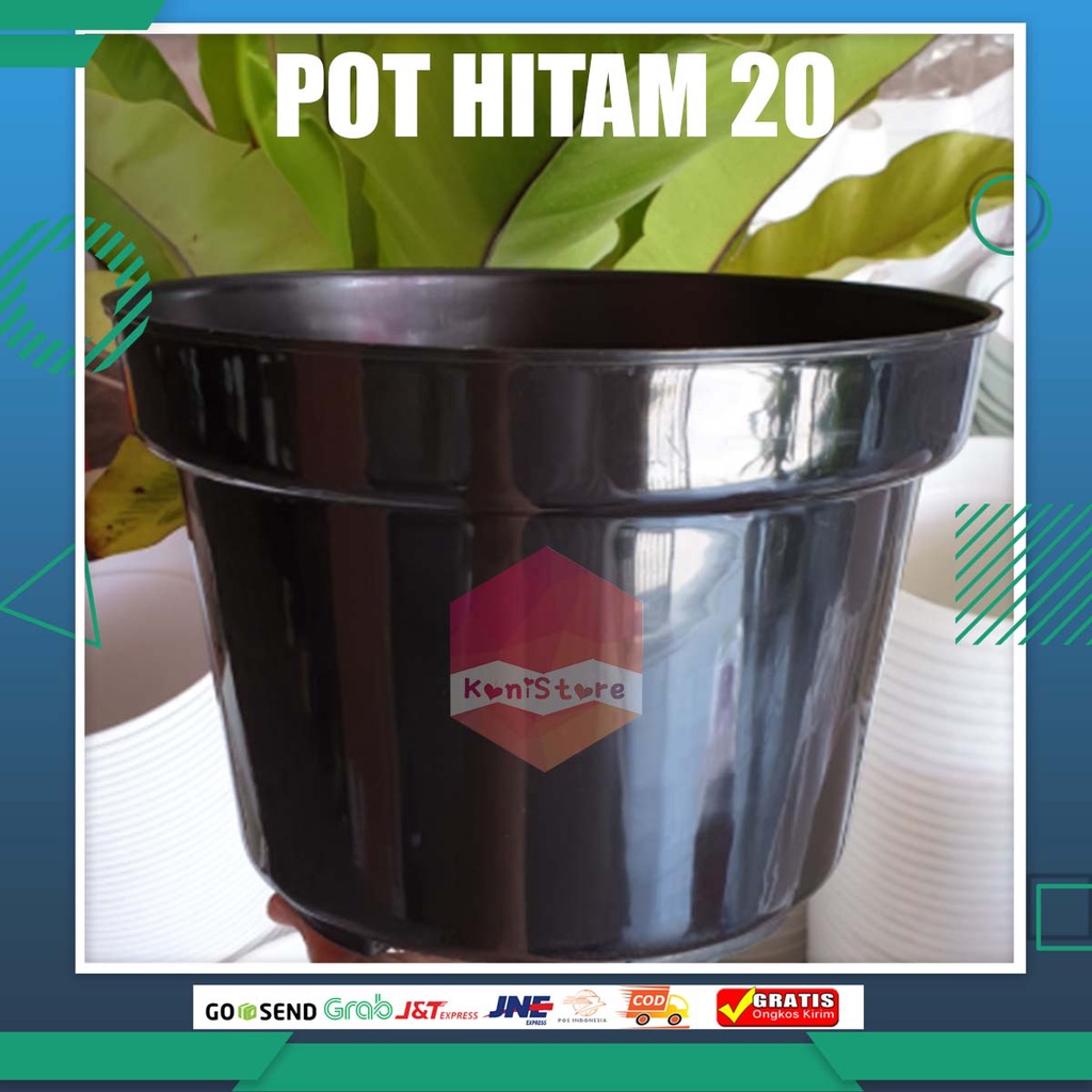 Jual [6pcs] Pot Bunga Hitam 20 / POT BUNGA HITAM 20cm | Shopee Indonesia