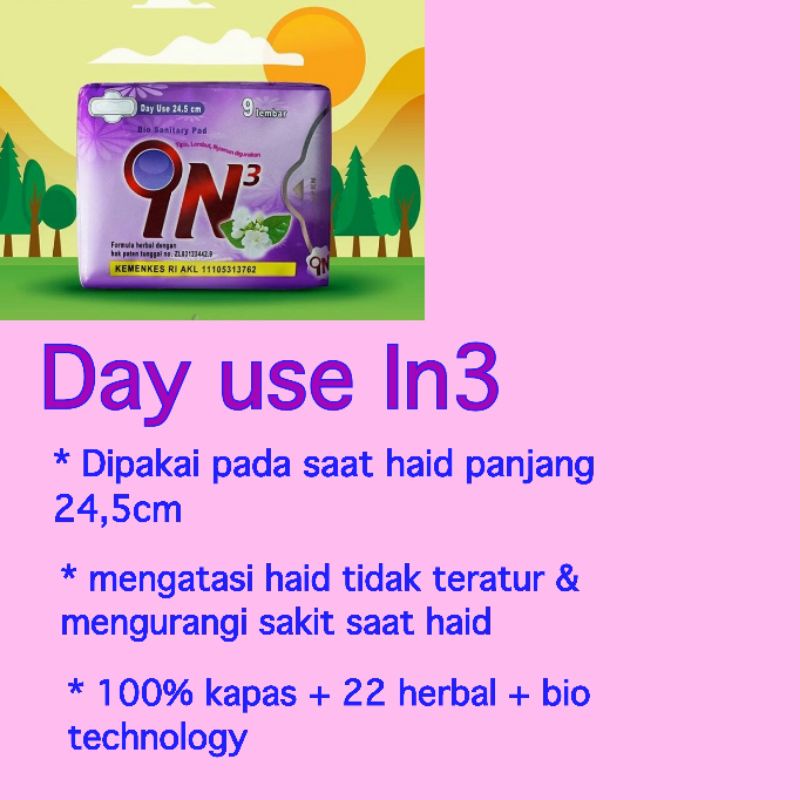 Jual IN3 BIO SANITARY PAD DAY USE (EXP 2026) | Shopee Indonesia