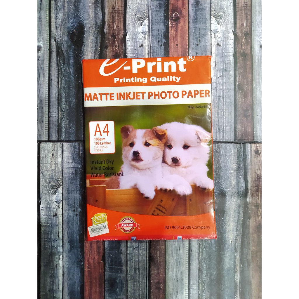 Jual EPRINT MATE INKJET PHOTO PAPER A4 108 GRAM | Shopee Indonesia