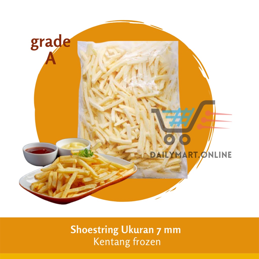 Jual Kentang Goreng Polos grade A SHOESTRING CUT 7 mm / 6,6 mm | Shopee ...