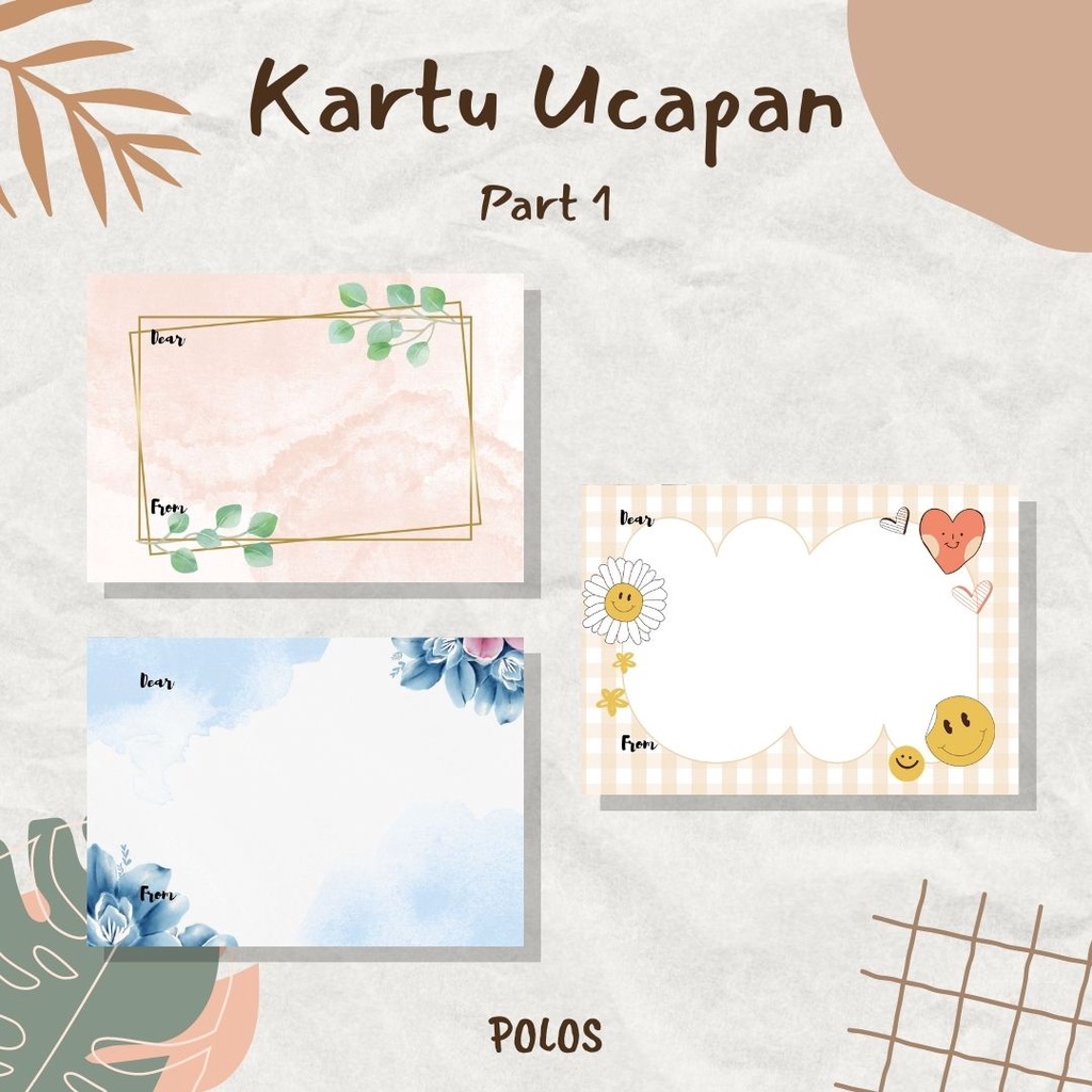 Jual KARTU UCAPAN GREETING CARD POLOS DEAR BLANK CARD BISA DI TULIS ...