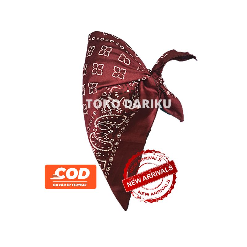 Jual Slayer Merah Burgundi motif batik / Kain segi empat batik ...