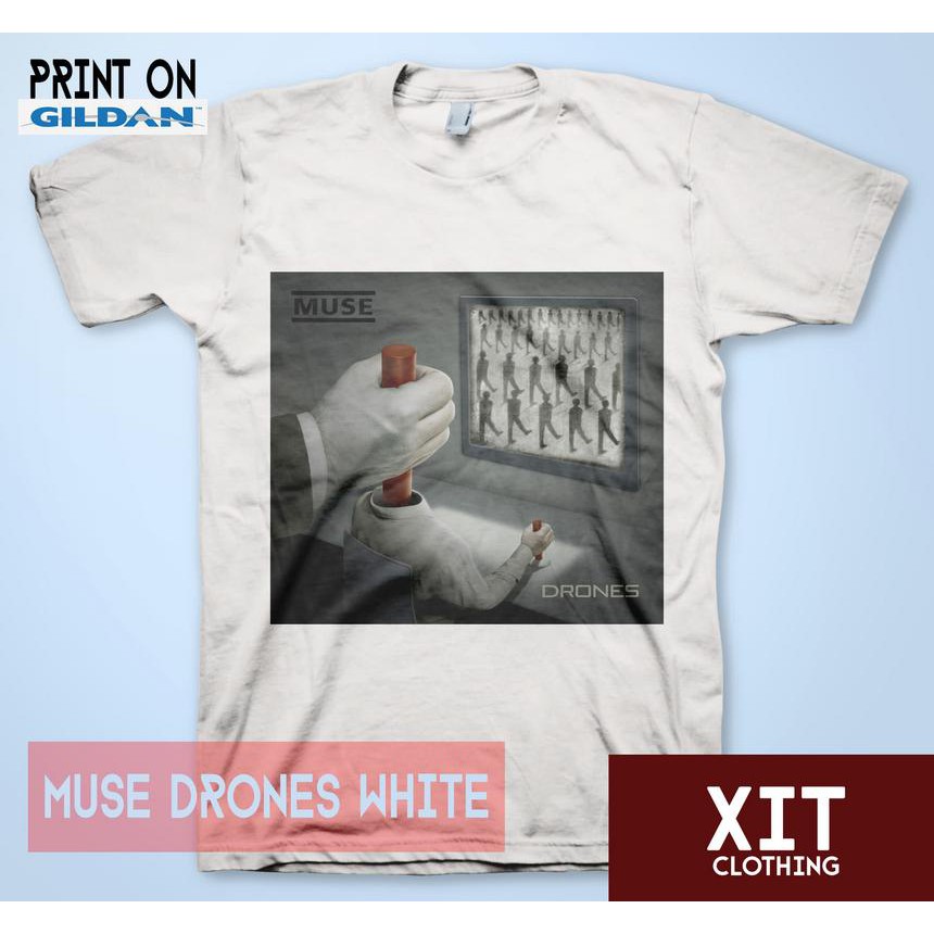 Jual Kaos DTF Musik muse drones white | Shopee Indonesia