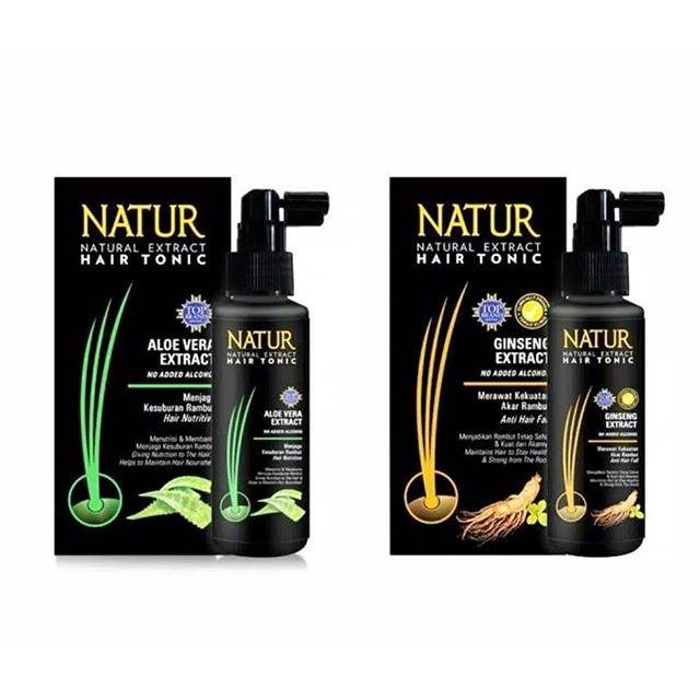 Jual ⭐BAGUS⭐ NATUR HAIR TONIC 90 & 50ML | Aloe / Ginseng | Shopee Indonesia