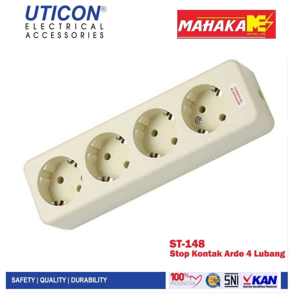 Jual Stop Kontak Arde 4 Lubang ST-148 Uticon | Shopee Indonesia