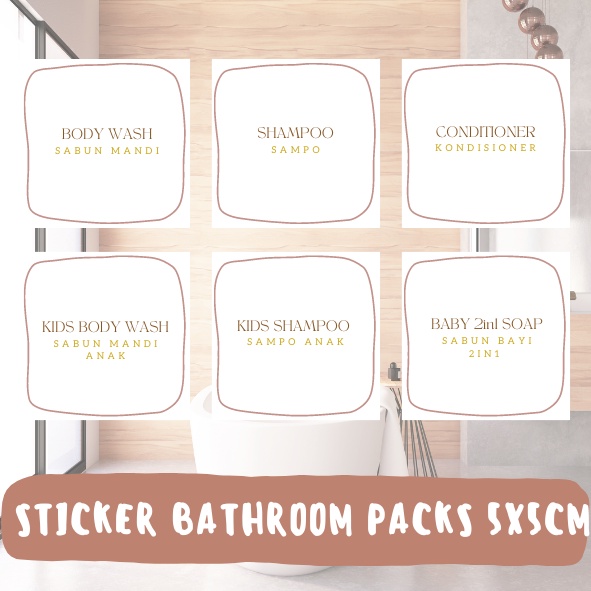Jual STICKER LABEL KAMAR MANDI 5x5 CM - BATHROOM - BOTOL PLASTIK ...