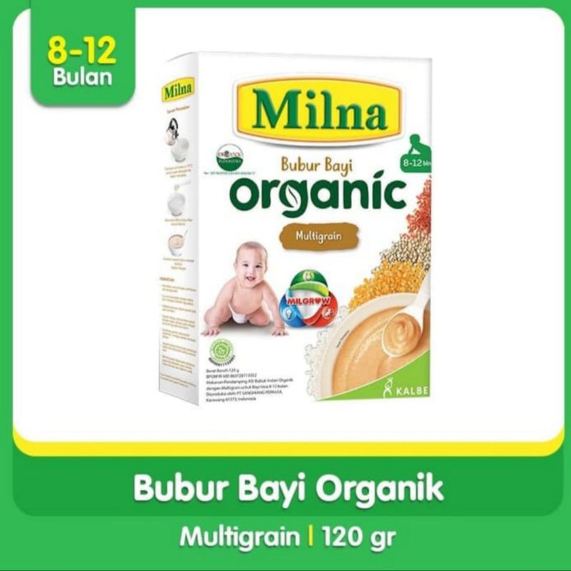 Jual Milna Bubur Organik 8+ Multigrain 120gr | Shopee Indonesia