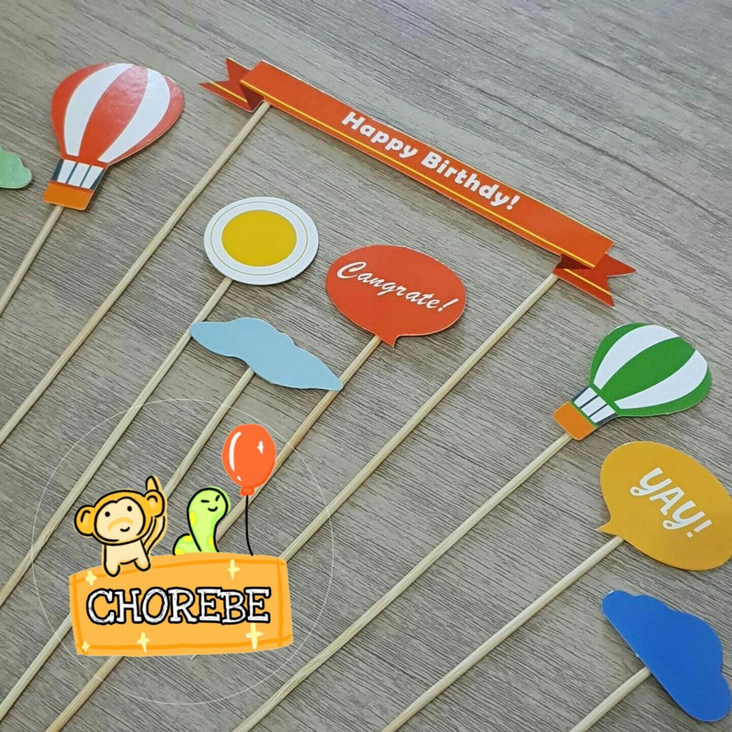 Jual Cake Topper / Hiasan Kue Karton Set Balon Udara | Shopee Indonesia