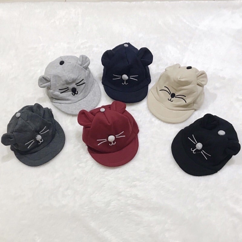 Jual Topi bayi impor LUCU baby cap korea KEREN unik cewek cowok cream ...