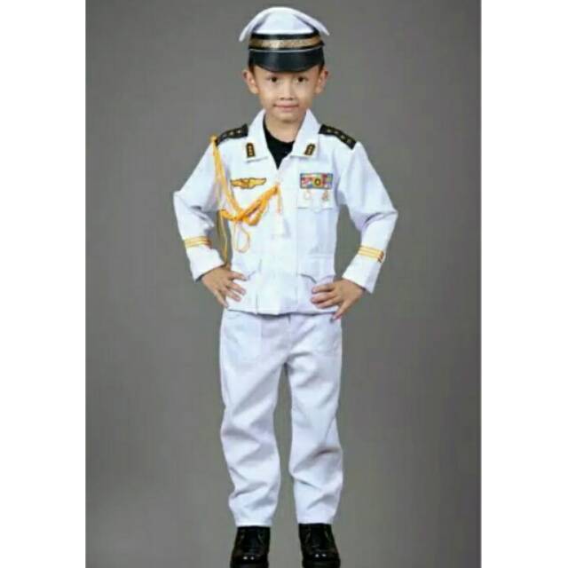 Jual baju TNI AL anak berkualitas lengkap dengan accesories topi ...