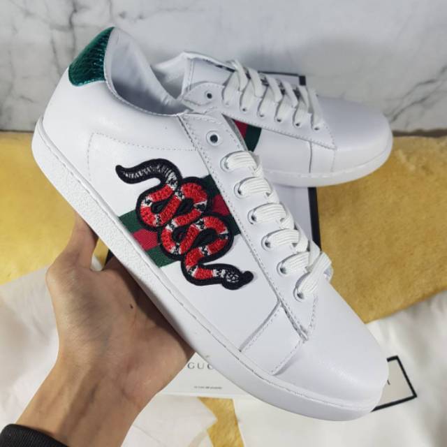 Jual Sepatu Gucci Ace Snake White | Shopee Indonesia