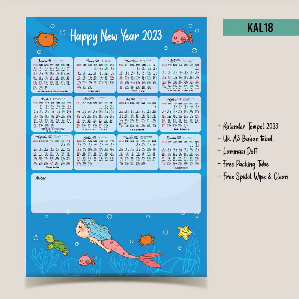 Jual Artomaringi Kalender Dinding 2025 / Kalender Tempel Custom KAL18 ...