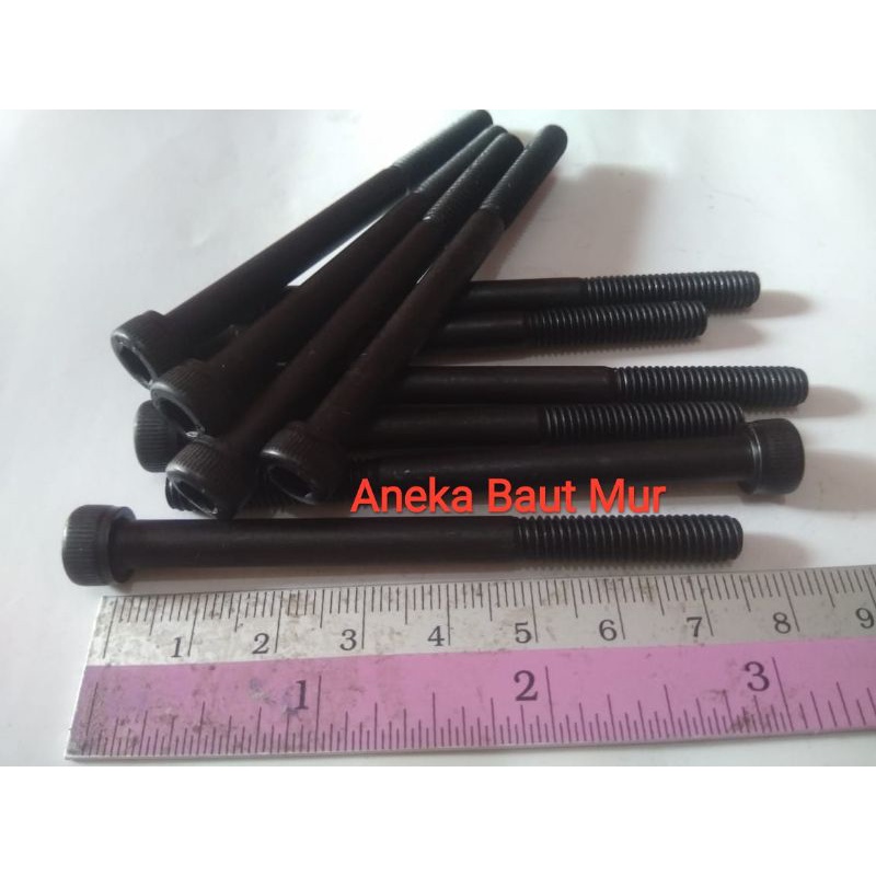 Jual Baut L Baja Hitam ukuran m8 x 75 atau baut drat 12 panjang 7.5cm | Shopee Indonesia
