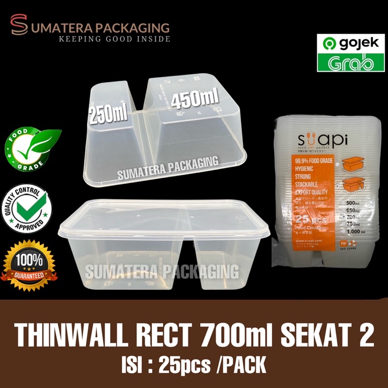 Jual THINWALL RECT 700ml SEKAT 2 SUAPI isi 25pcs Per Pack Medan Grosir ...