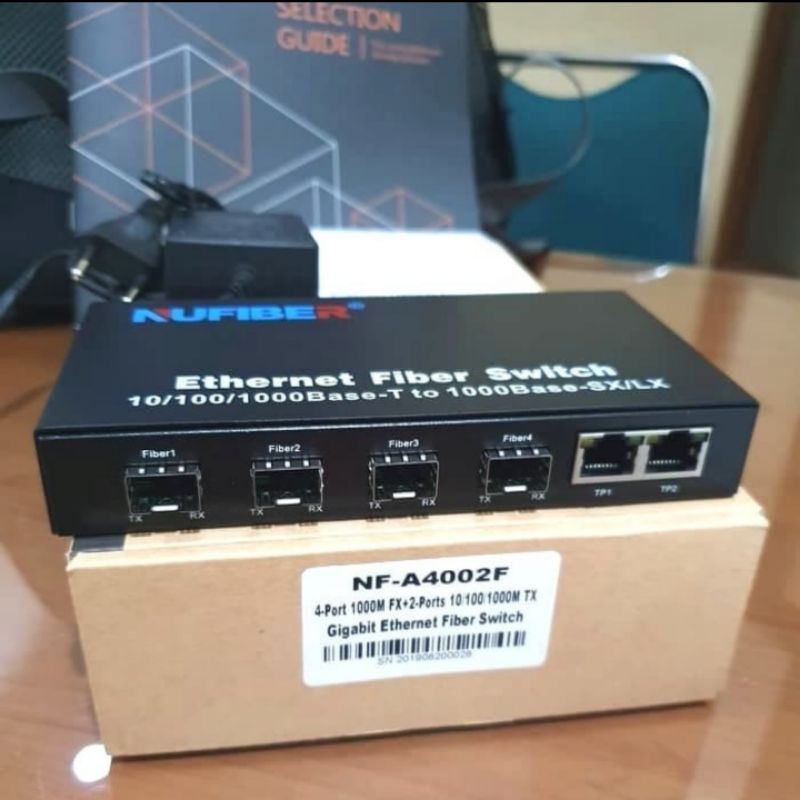 Jual Nufiber NF-A4002F 4 SFP to 2 UTP Gigabit Switch FO to UTP Media ...