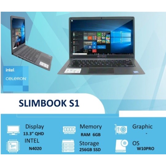Jual AXIOO SLIMBOOK INTEL N4020 6GB 256SSD 13.3 QHD W10 PRO | Shopee Indonesia