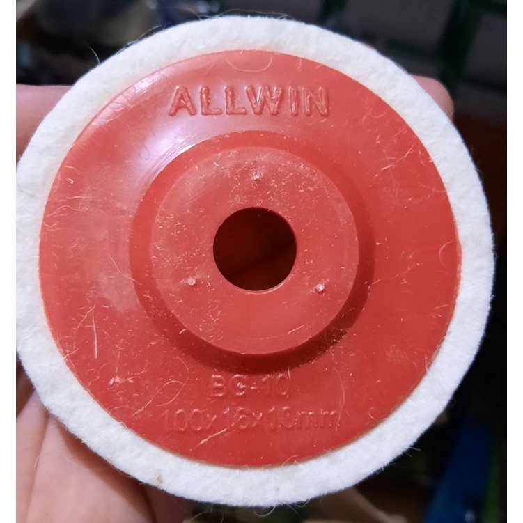 Jual GRINDA KAIN PUTIH ALLWIN 4" BUFFING / FELTED WOOL POLISHING WHEEL ...