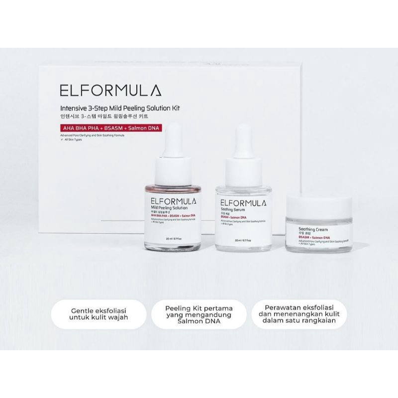 Jual Elformula Intensive 3-Step Mild Peeling Solution Kit - Paket ...