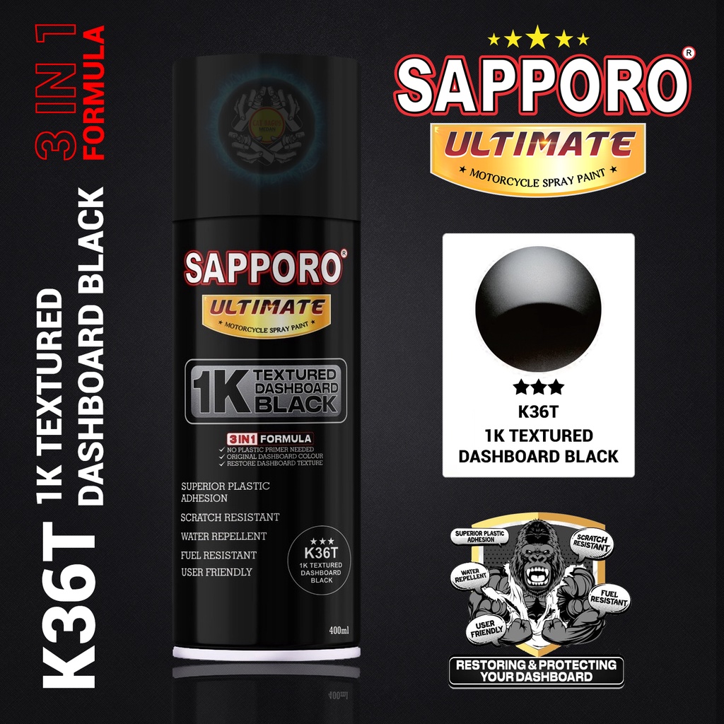 Jual SAPPORO ULTIMATE K36T 1K TEXTURED DASHBOARD BLACK HITAM DASBOR ASLI ORIGINAL PABRIK CAT ...