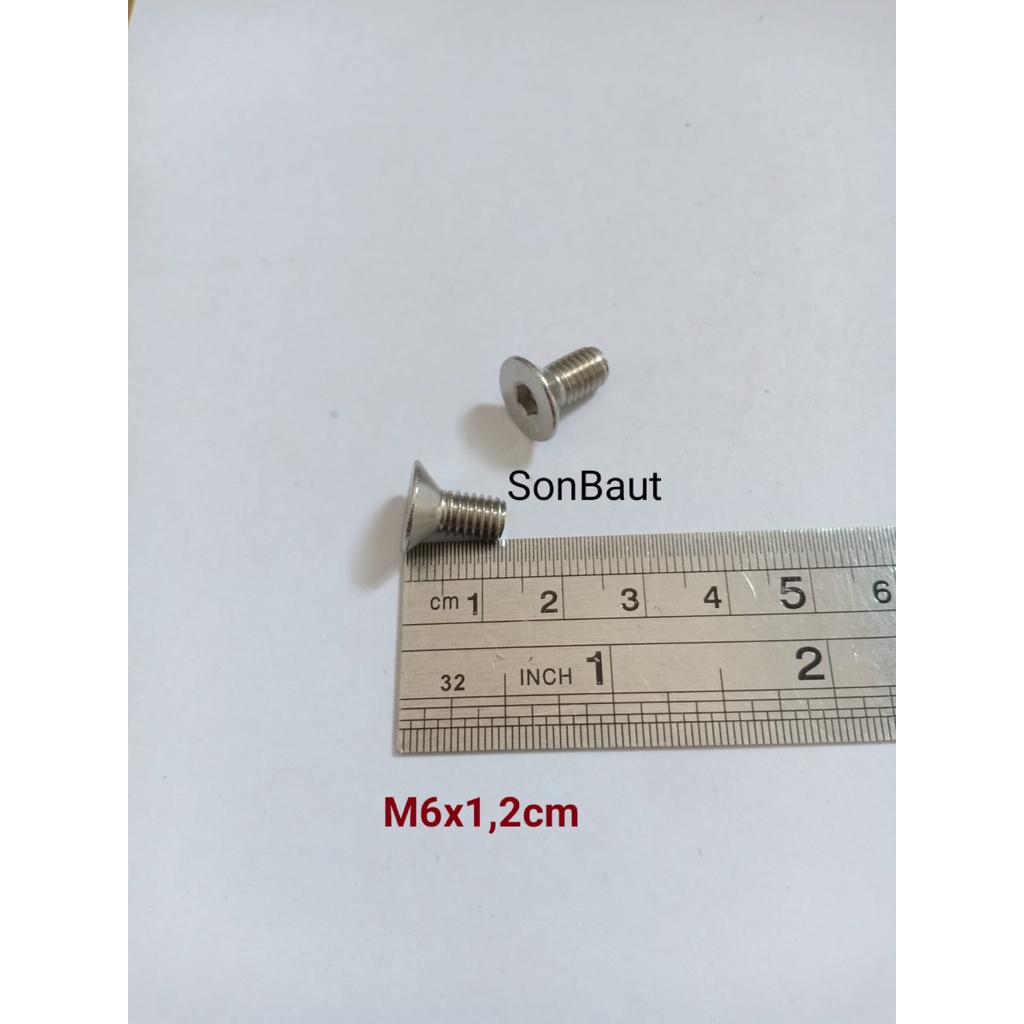 Jual Baut L 10 verseng m6x12 Stainless Stainlis Anti Karat 304 JFL 6x12 | Shopee Indonesia