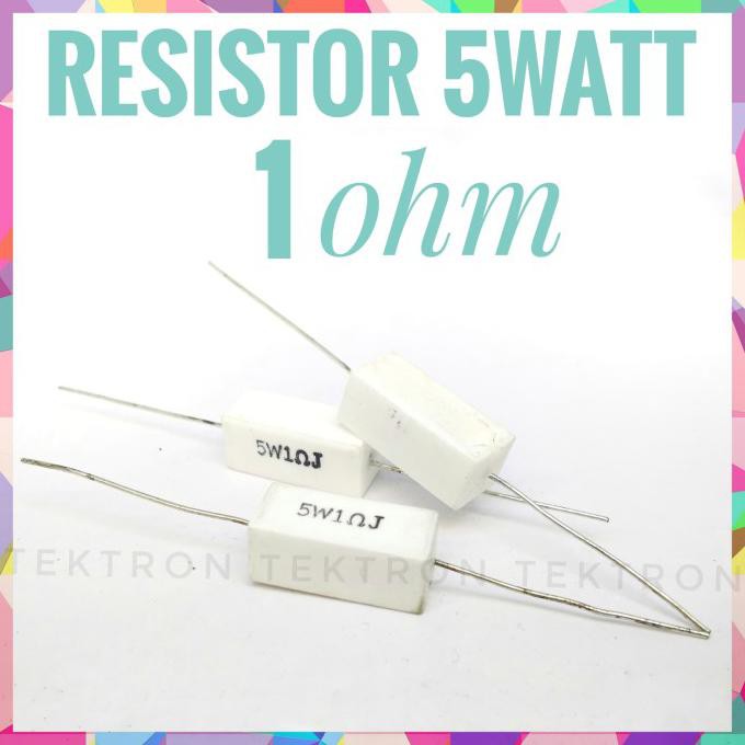 Jual Resistor 5Watt 1ohm, 1 ohm 5 Watt, resistor semen tektron22 Ayo Beli | Shopee Indonesia