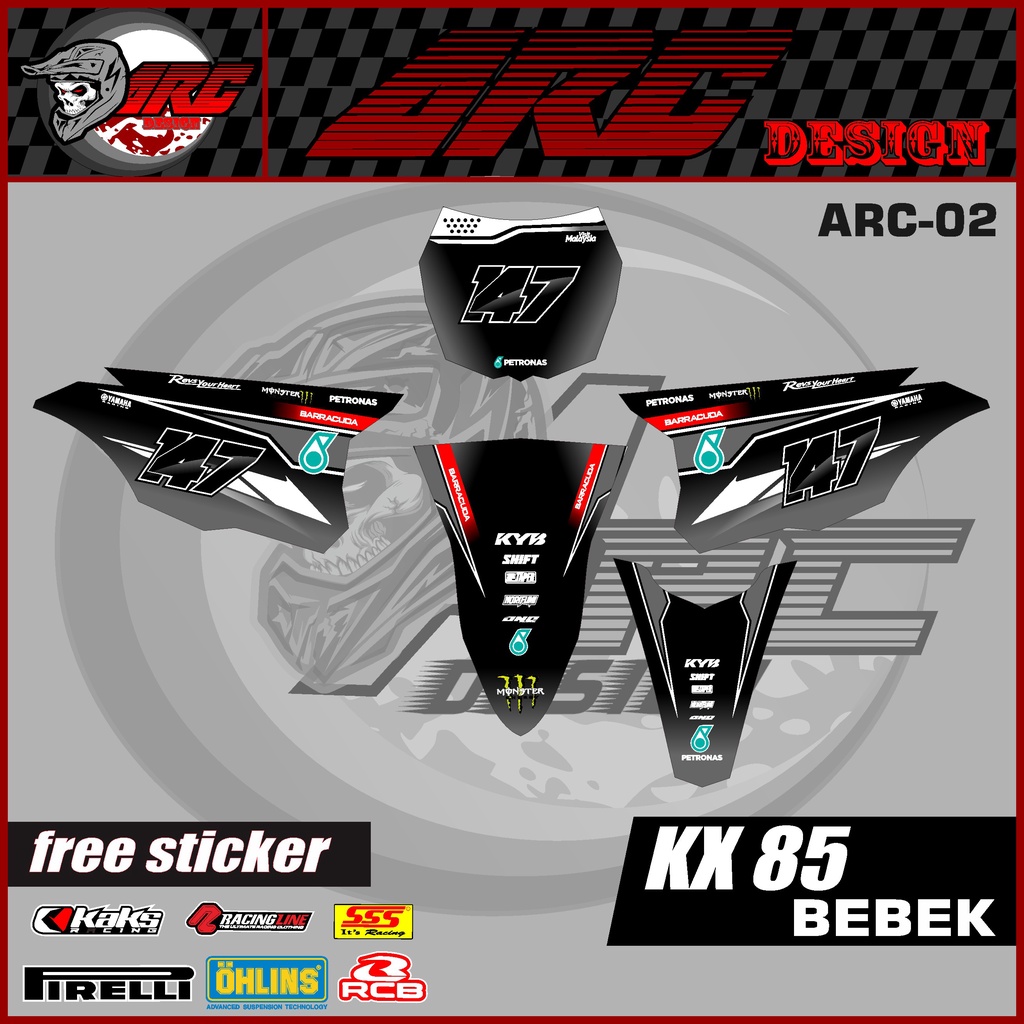 Jual Sticker Striping Stiker Variasi Semi full KX 85 Bebek Racing ...