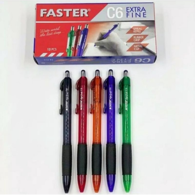 Jual Bolpoint Pulpen Faster C6 Cetekan (pcs) | Shopee Indonesia