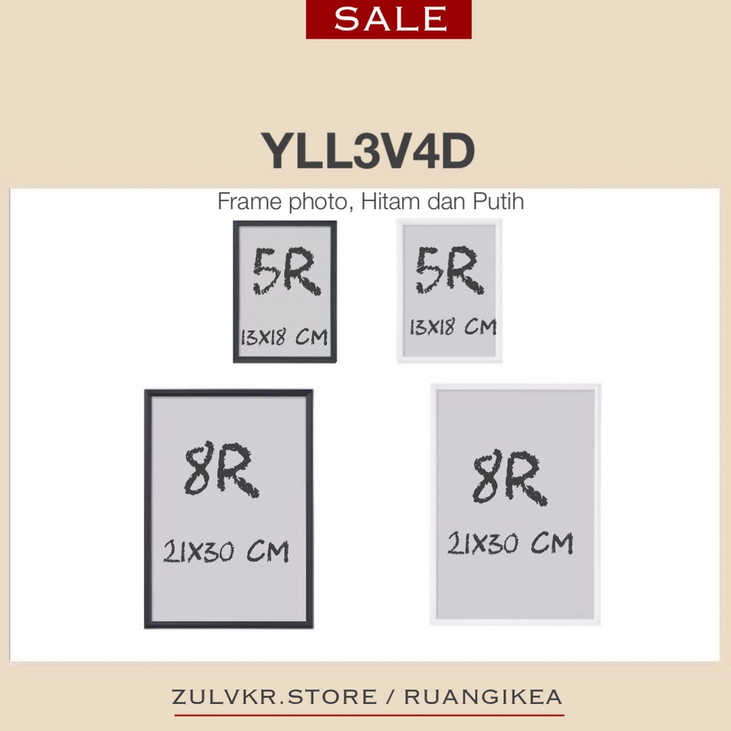 Jual Frame bingkai Foto Dinding/Standing 21x30cm (8R)/ 13x18cm (5R) IKEA YLLEVAD | Shopee Indonesia