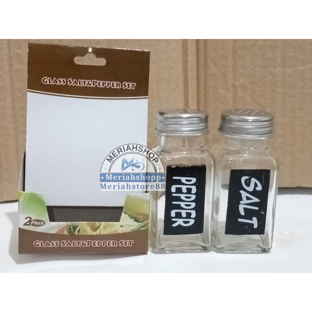 Jual Botol Kaca Tempat Garam Bumbu Bubuk Lada SALT & PEPPER Botol ...