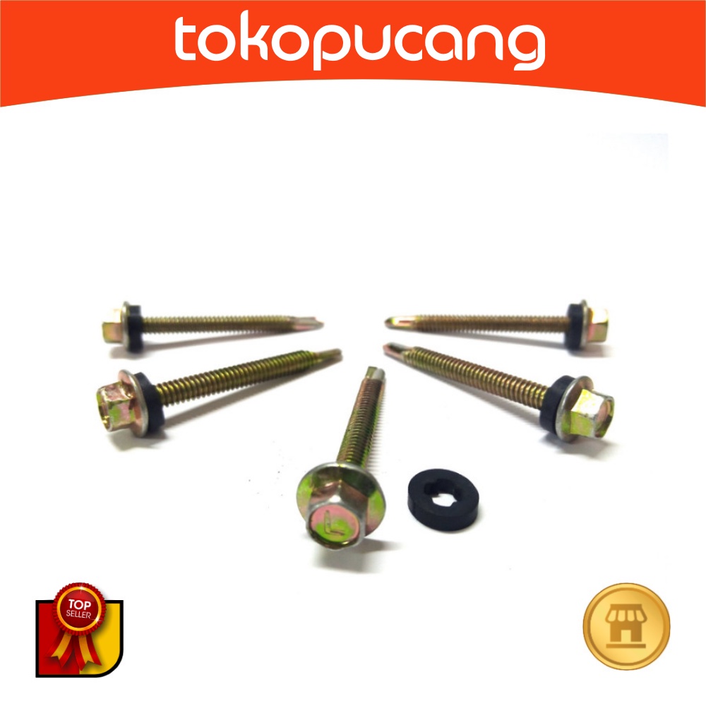 Jual Sekrup Roofing M5 x 50 mm Skrup Roofing / Drilling Screw #12 x 50 ...