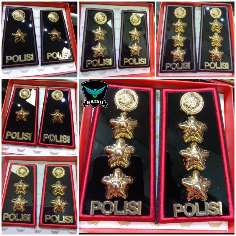 Jual Pangkat Polisi Kompol / Akbp / Kombes / Akrilik / Pangkat pdh ...