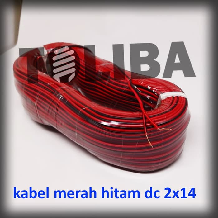 Jual kabel serabut merah hitam isi 2 ( 2 x 0,14mm ) kabel arus dc meter ...