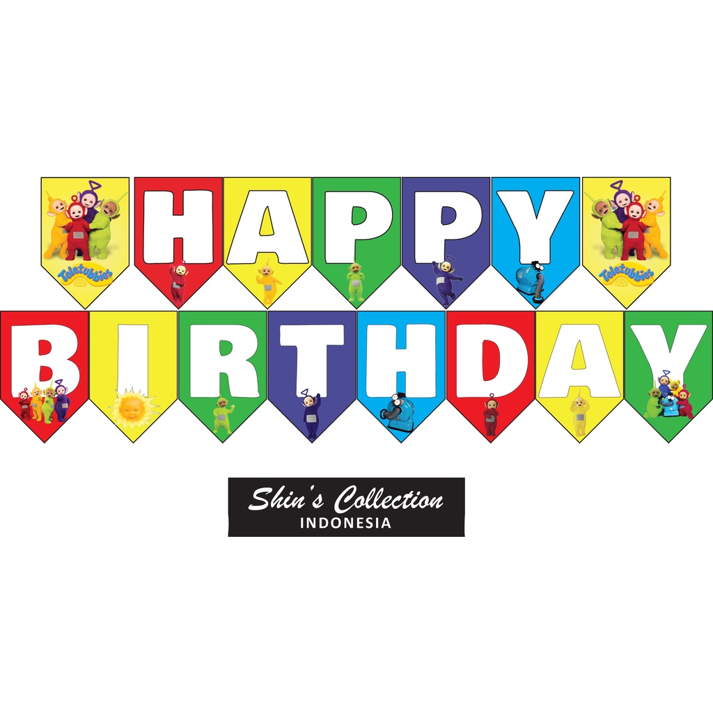 Jual Banner happy birthday ulangtahun Teletubbies set | Shopee Indonesia
