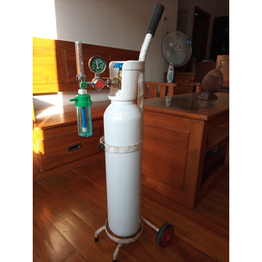 Jual TABUNG ISI OKSIGEN 1M3 LENGKAP REGULATOR SET DAN TROLEY | Shopee Indonesia
