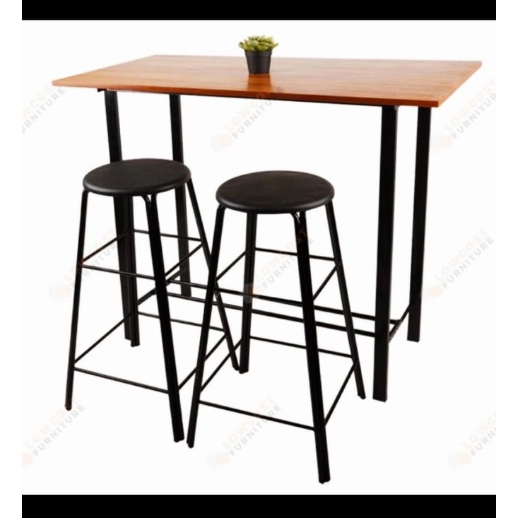 Jual Meja Makan Besi Kursi Bakso Cafe Bar Tinggi Papan Kayu Baso Costum ...