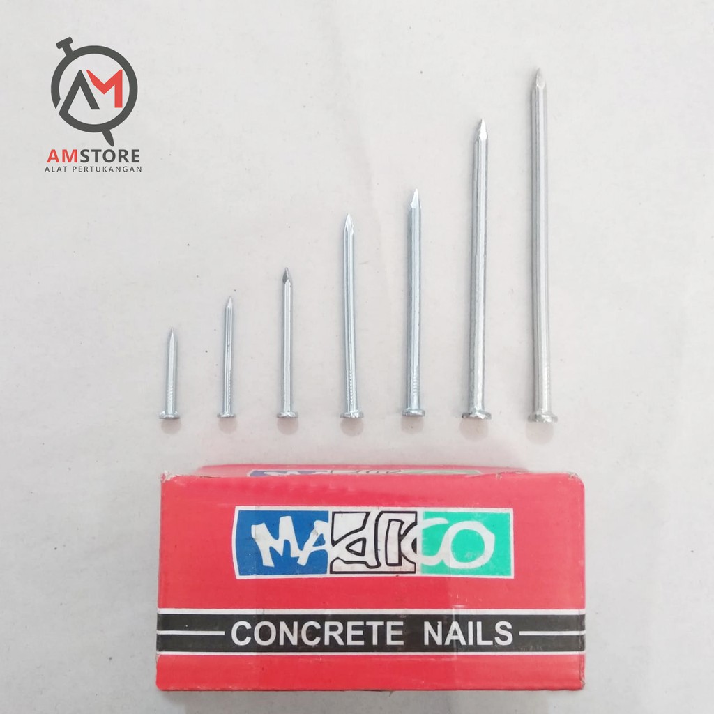 Jual Paku Beton Paku Dinding Paku Cor Per Kotak (300 gr) | Shopee Indonesia