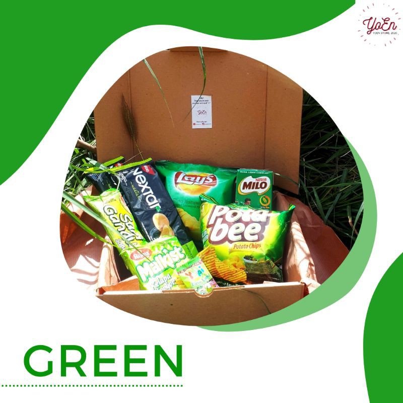 Jual [Varian: Hijau] Snack box/Gift box untuk Kado Ulang Tahun dan ...