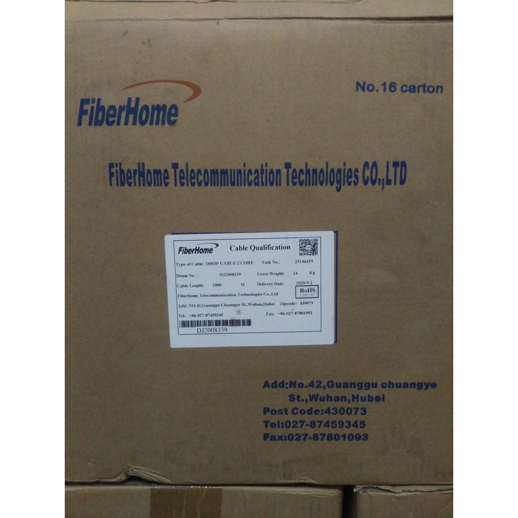 Jual Kabel Fiber Optic Fiberhome Drop Cable 2 Core - 1 Roll | Shopee ...