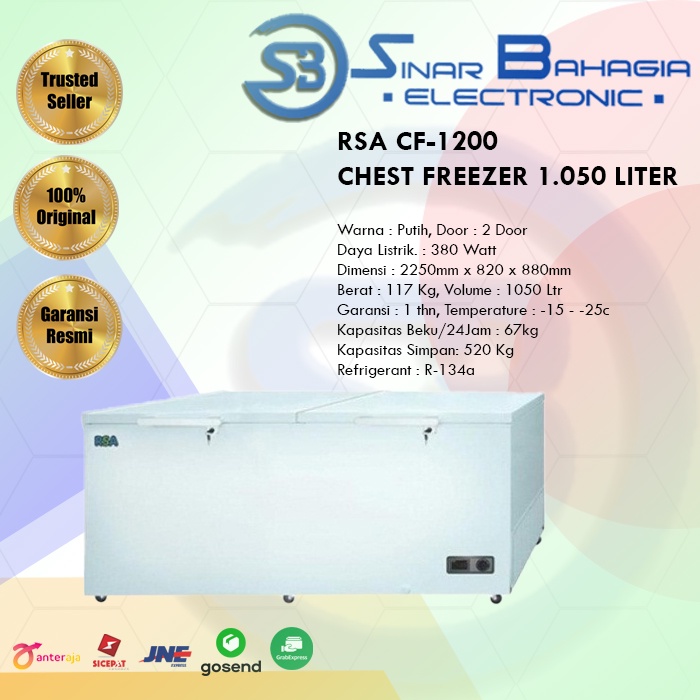 Jual RSA CF-1200 CHEST FREEZER 1.050 LITER (NEW) | Shopee Indonesia
