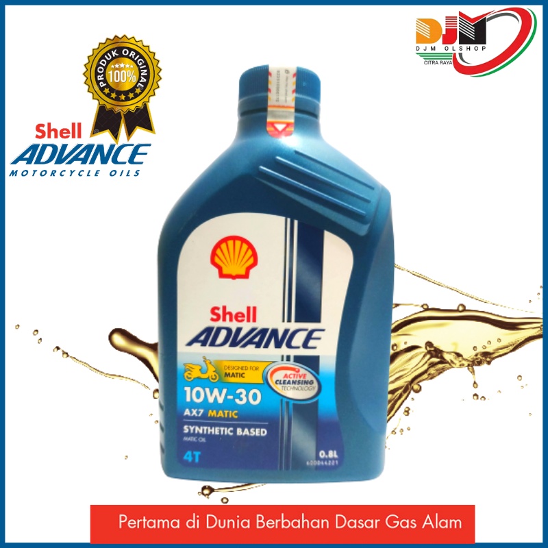 Jual Oil Shell Advance AX7 MATIC 4T SYNTHETIC BASED 10W-30 800ML Untuk ...