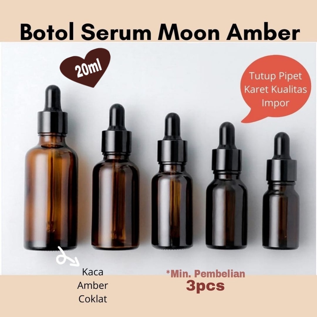 Jual Botol Serum Skincare Essence Dropper Pipet Kaca Amber Coklat 20ml ...