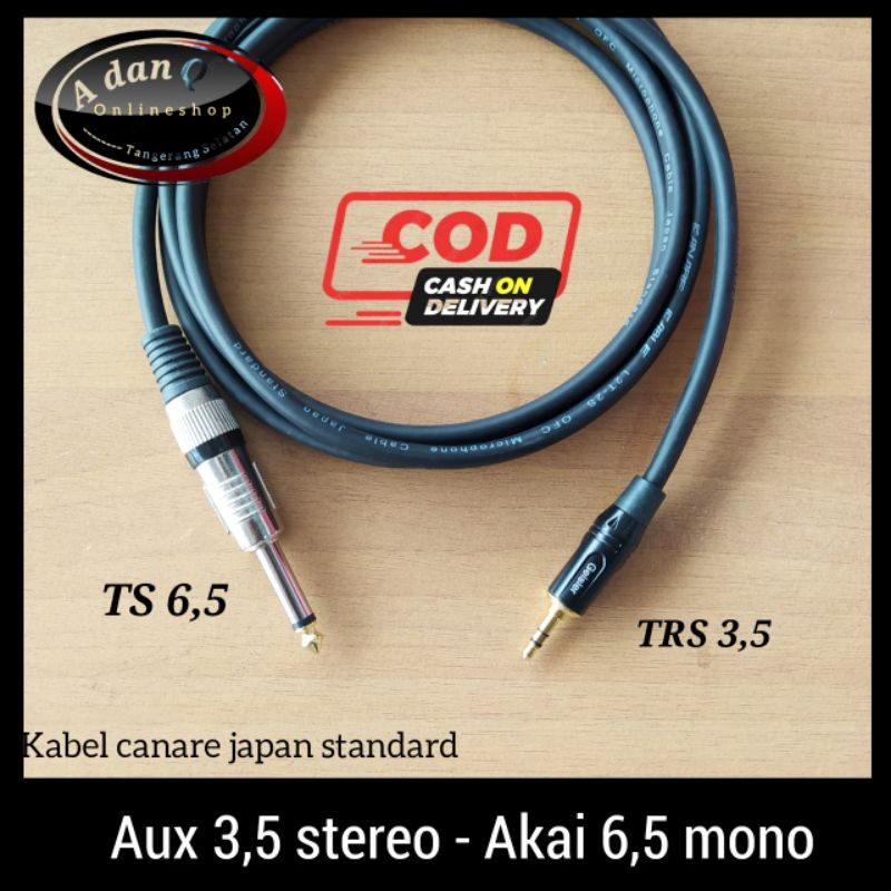 Jual Kabel Aux 3,5 stereo to akai 6,5 mono | Shopee Indonesia