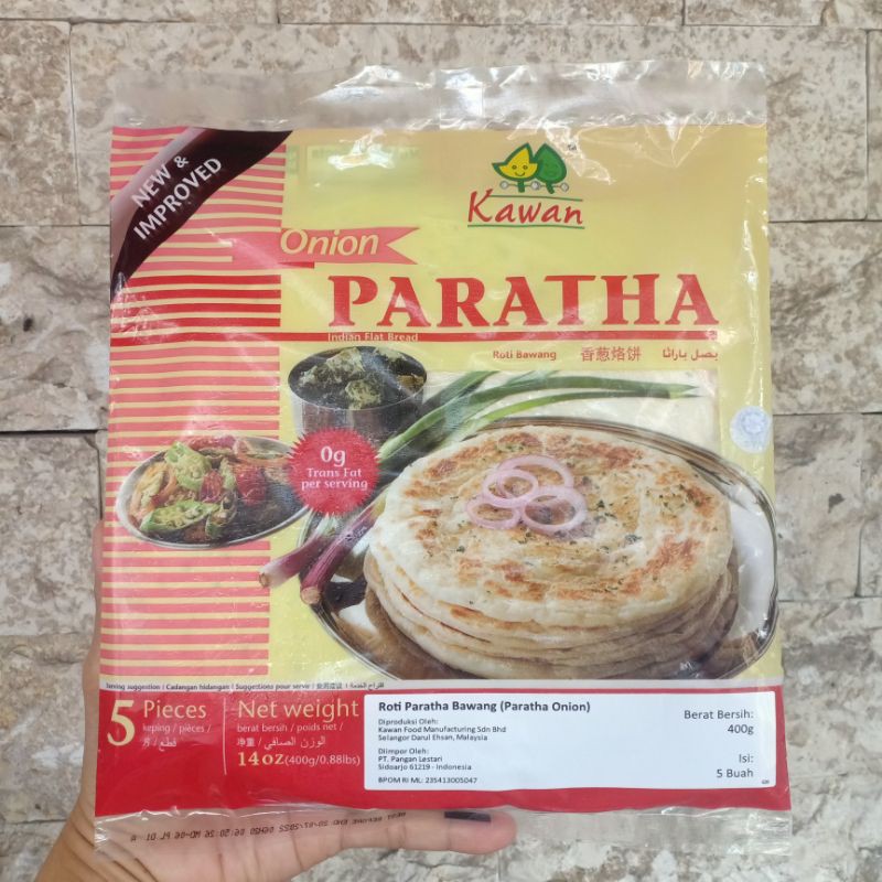 Jual Roti Paratha Onion 5 pc 400gram Kawan Food | Shopee Indonesia