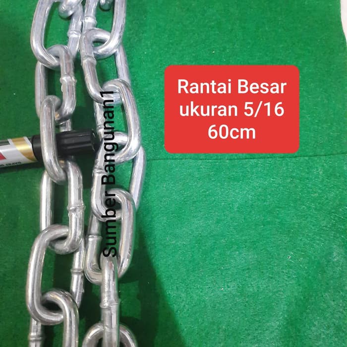 Jual Rantai Besar 5/16 rantai pagar gembok rumah 60cm | Shopee Indonesia